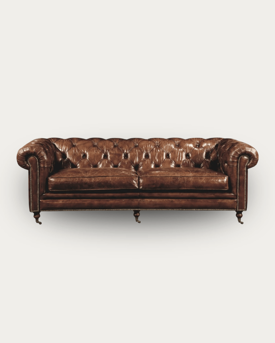 Brown Leather Chesterfield Sofa - Chesterfield Tufted | Hello Norden