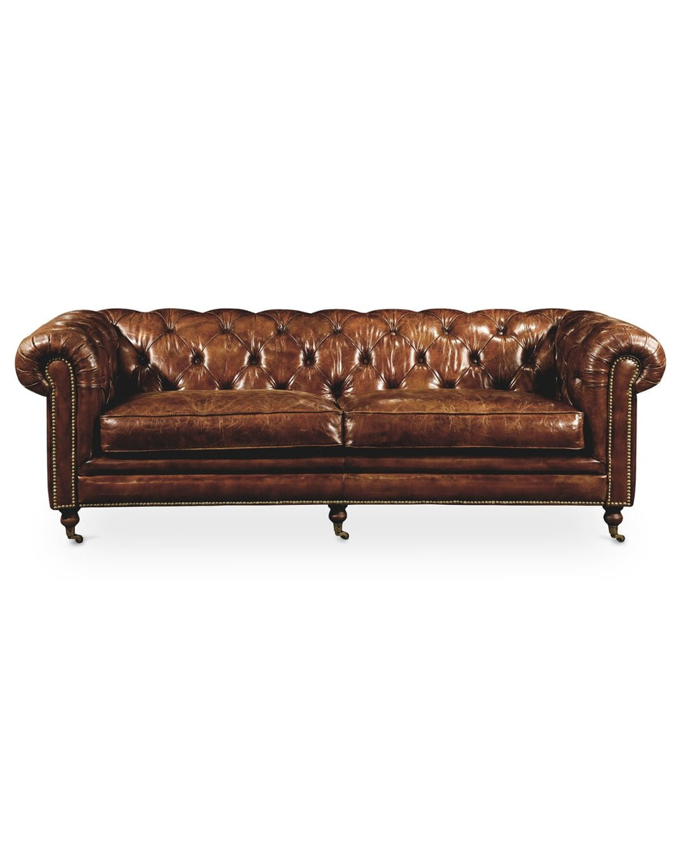 Brown Leather Chesterfield Sofa - Chesterfield Tufted | Hello Norden