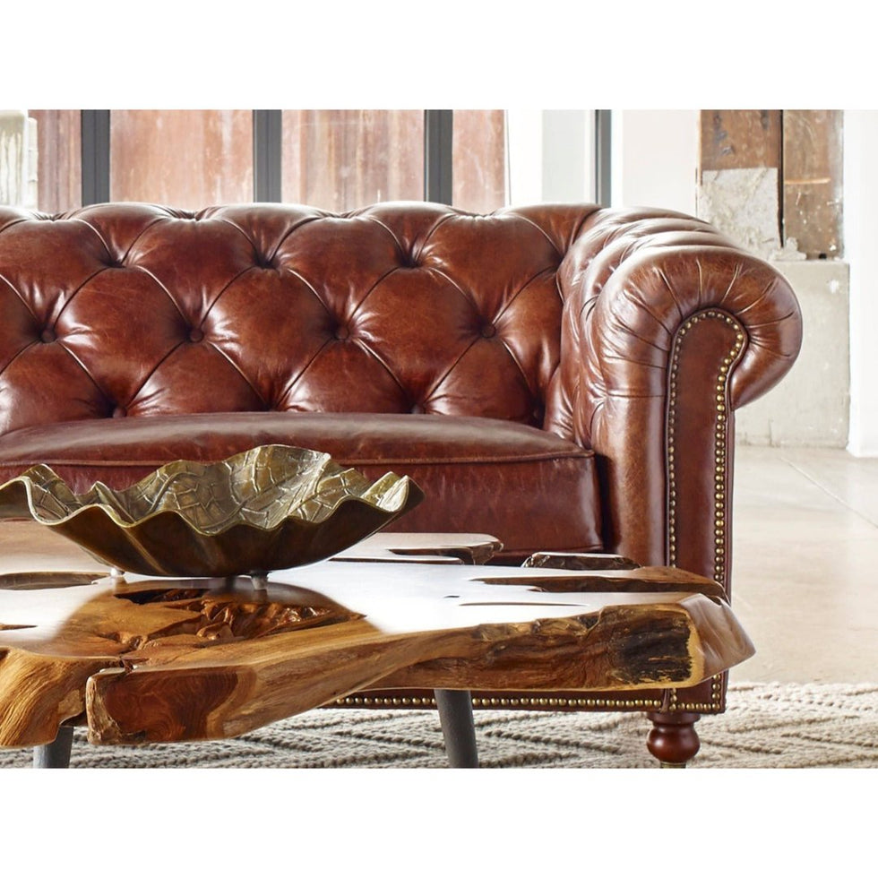 Brown Leather Chesterfield Sofa - Chesterfield Tufted | Hello Norden