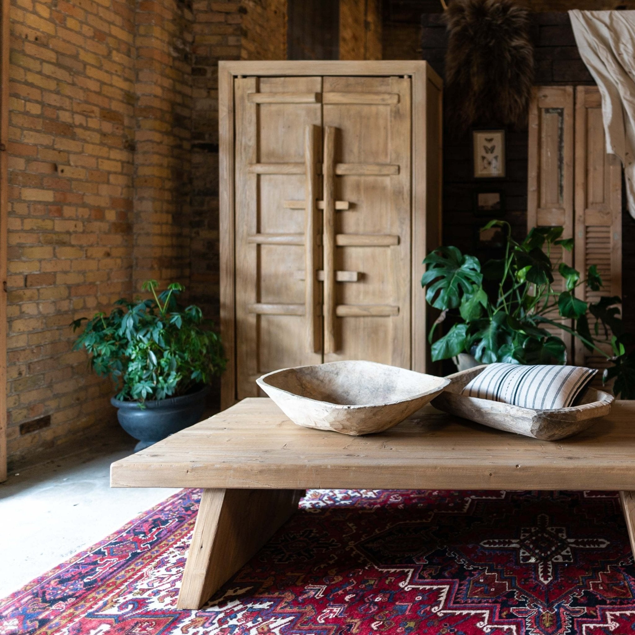 Elm wood side table store